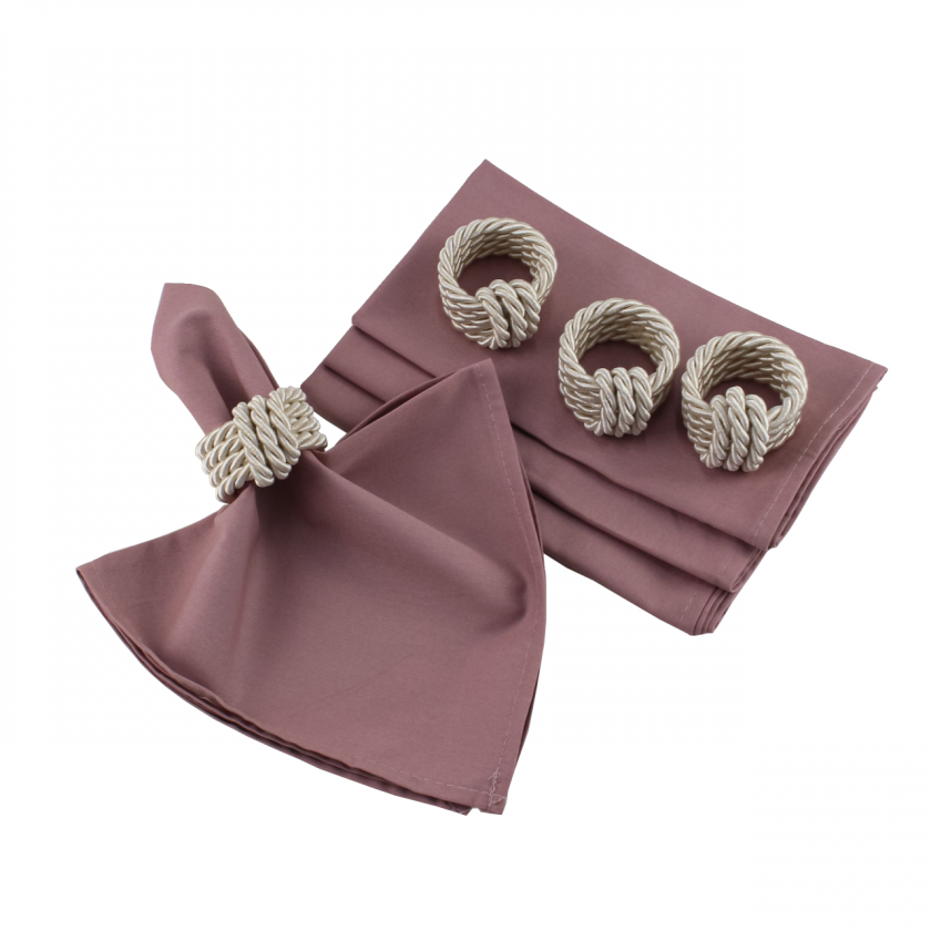 Kit 4 Guardanapos Algodão Rosa Vintage e 4 Porta Argolas de Guardanapo ...