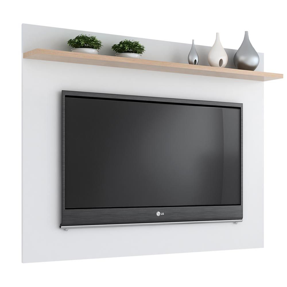 Painel para TV Até 50 Polegadas Benevello 2035 Branco - Quiditá Móveis