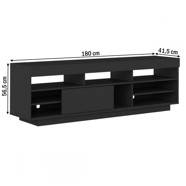 Rack para TV Até 60 Polegadas Treviso C/ Rodízios Preto - Artely