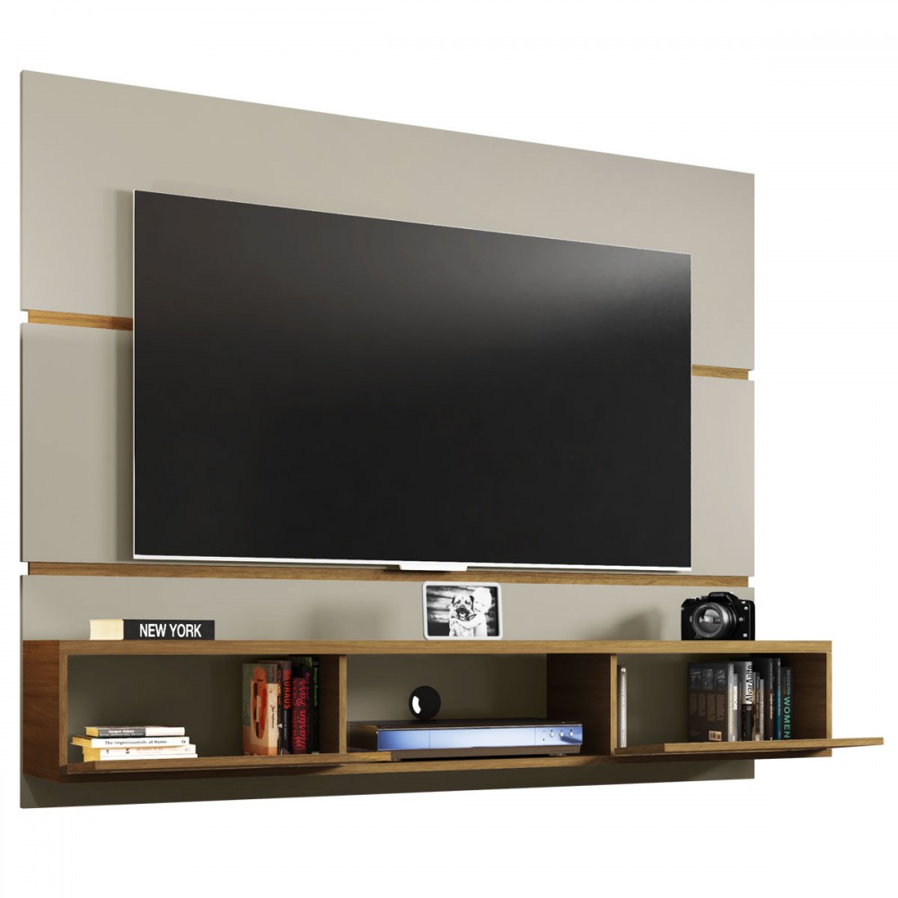 Painel para TV Até 60 Polegadas 2 Portas âmbar Off White/Cinamomo ...