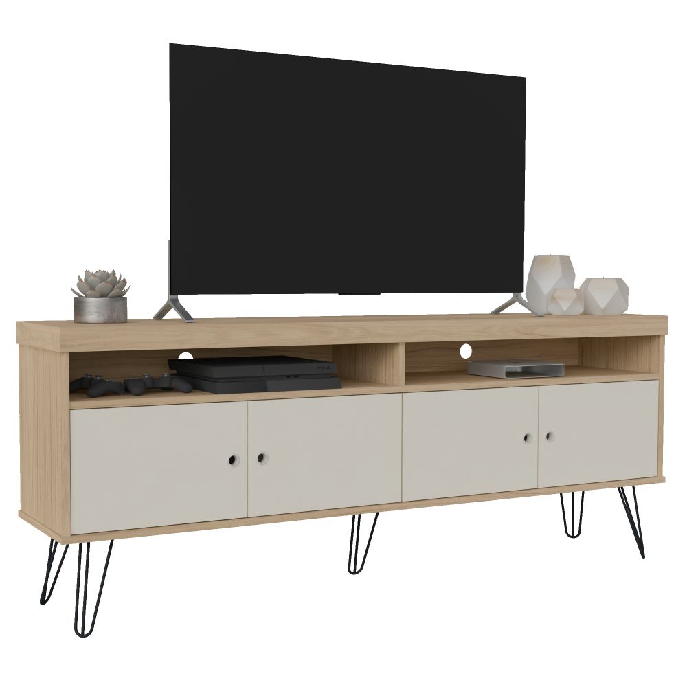 Rack para TV Até 60 Polegadas Liberty 4 Portas Carvalho/Off White - Artely