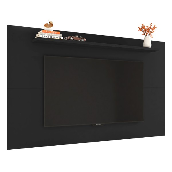 Painel para TV Até 65 Polegadas Elegant 1 Prateleira Preto Fosco ...