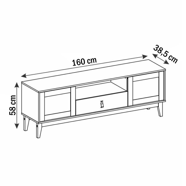 Rack para TV Até 60 Polegadas Esmeralda 2 Portas 1 Gaveta Branco/Noce ...