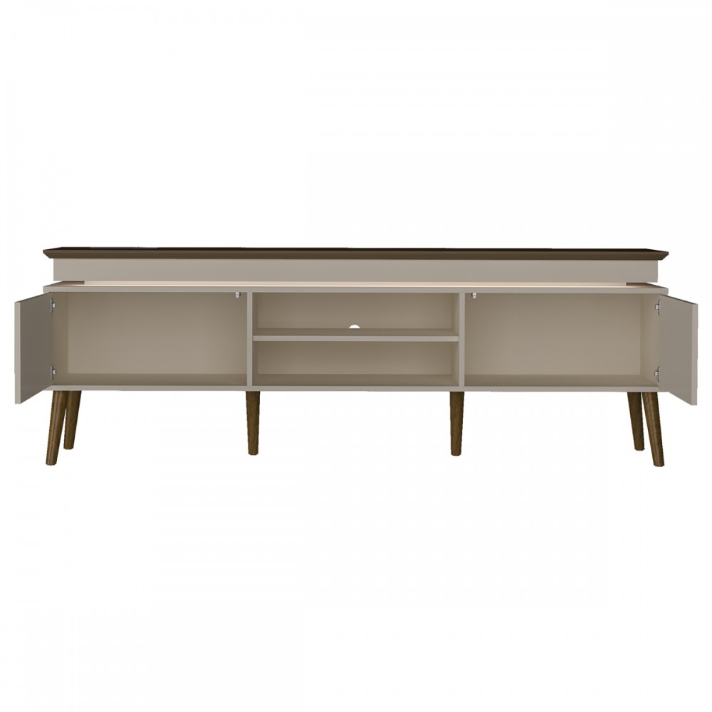 Rack para TV Até 75 Polegadas com Led Lumina 2 Portas Pinho/Off White ...