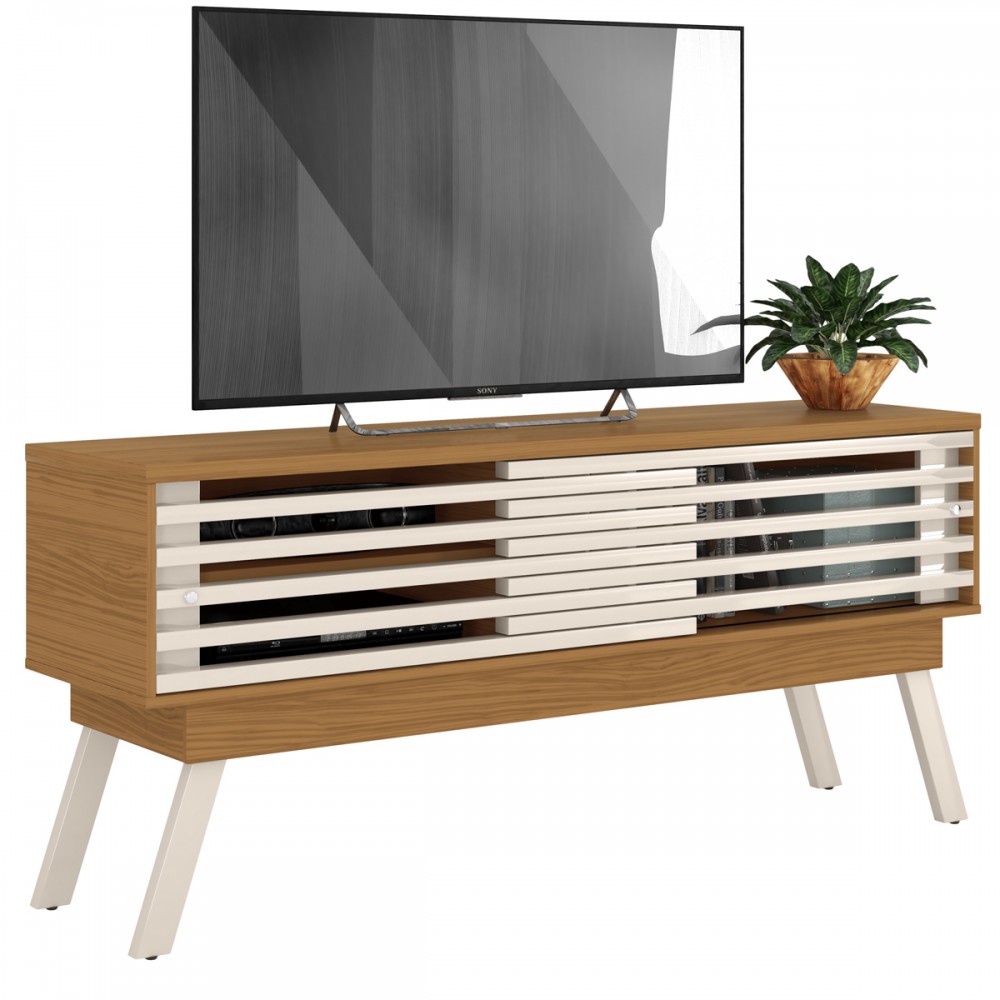 Rack para TV Até 65 Polegadas Frizz 2 Portas Naturale/Off White - Madetec