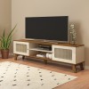 Rack para TV Até 75 Polegadas Charlotte 2 Portas Pinho/Off White ...