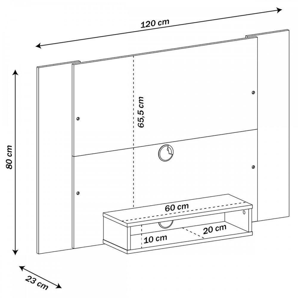 Painel para TV Até 42 Polegadas Cine Flex C/ Suporte para TV Cedro/Off ...