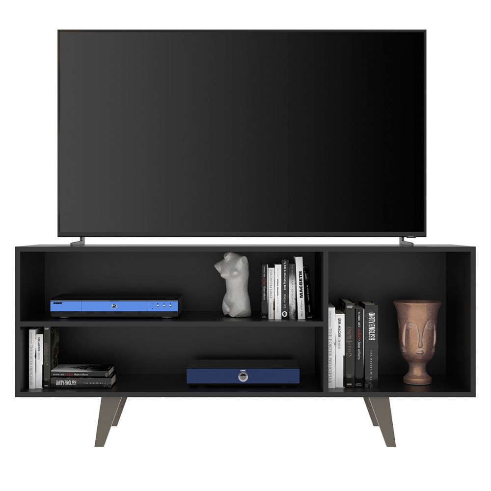 Rack para TV Até 60 Polegadas Boston 1 Porta 1 Prataleira Preto - Jcarvalho