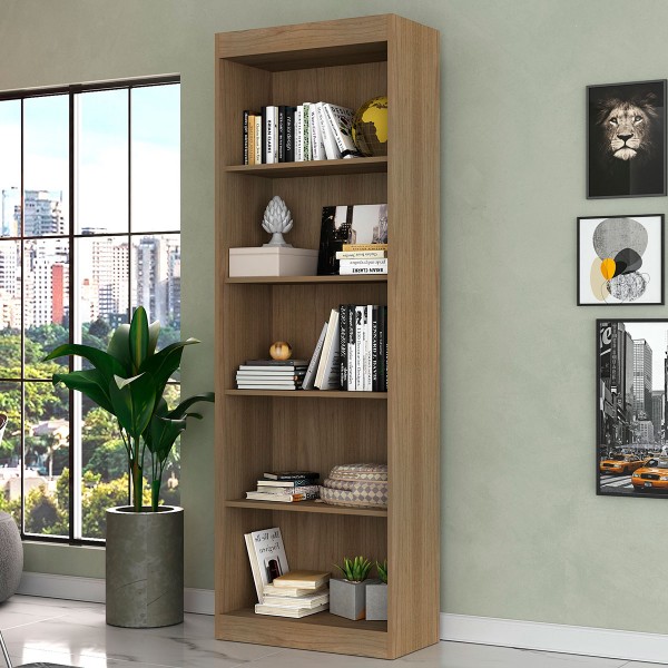 Estante para Livros 60 Cm 4 Prateleiras Avelã Tx/Avelã Tx Ho-2905 ...