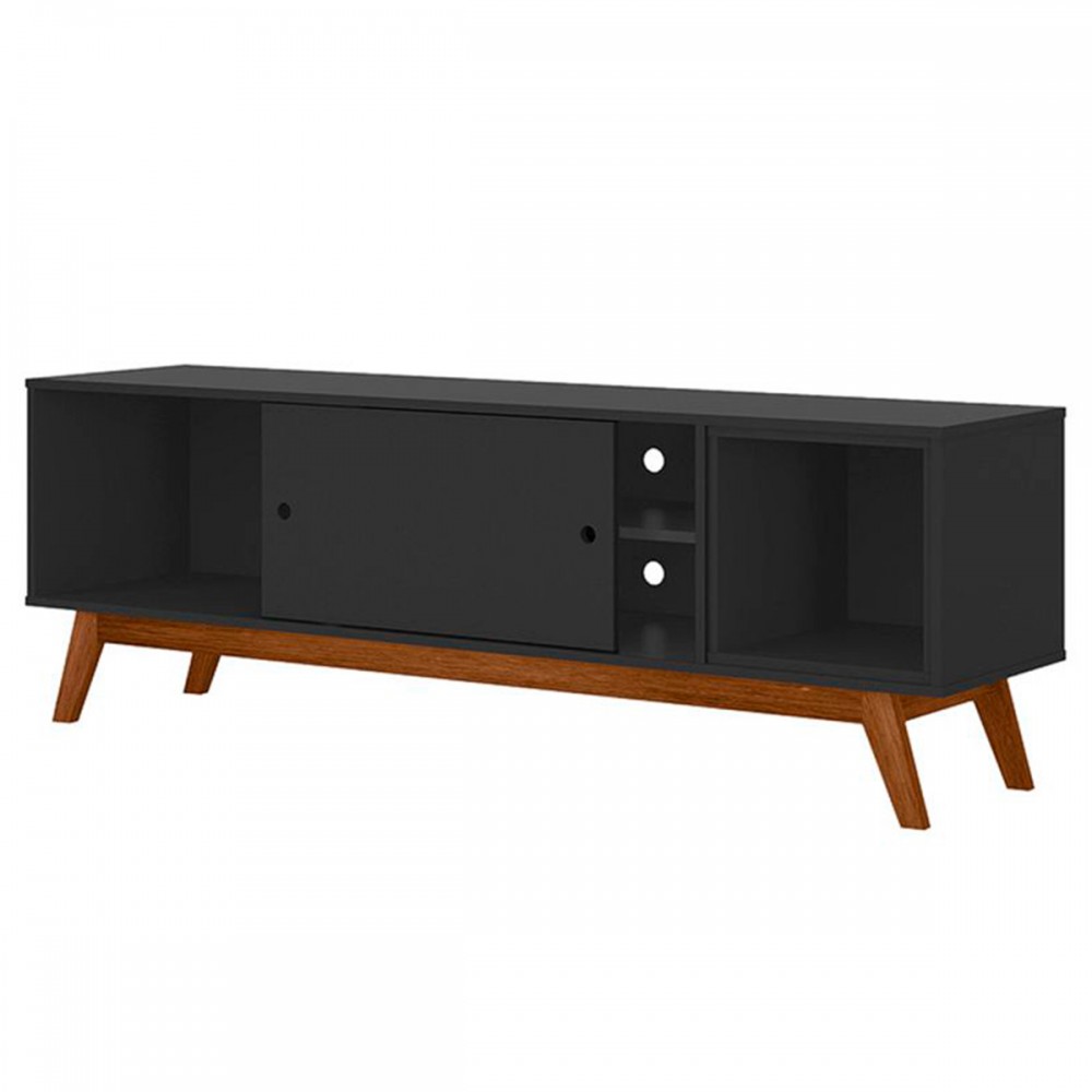 Rack para TV Até 60 Polegadas Malibu 1 Porta Preto - Olivar Móveis