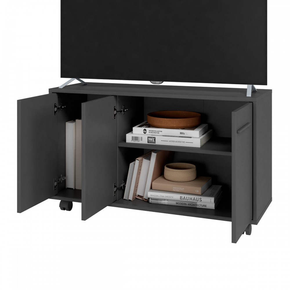 Rack para TV Até 40 Polegadas 3 Portas Preto Br 113 - Brv