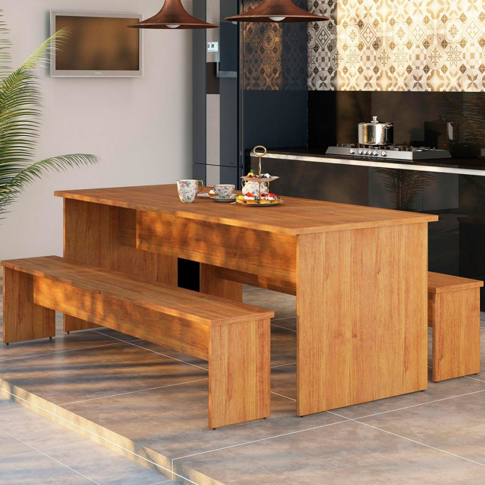 Mesa de Jantar 8 Lugares Salin Mel - Viero Móveis Mesa de Jantar 8 Lugares Salin Mel - Viero Móveis