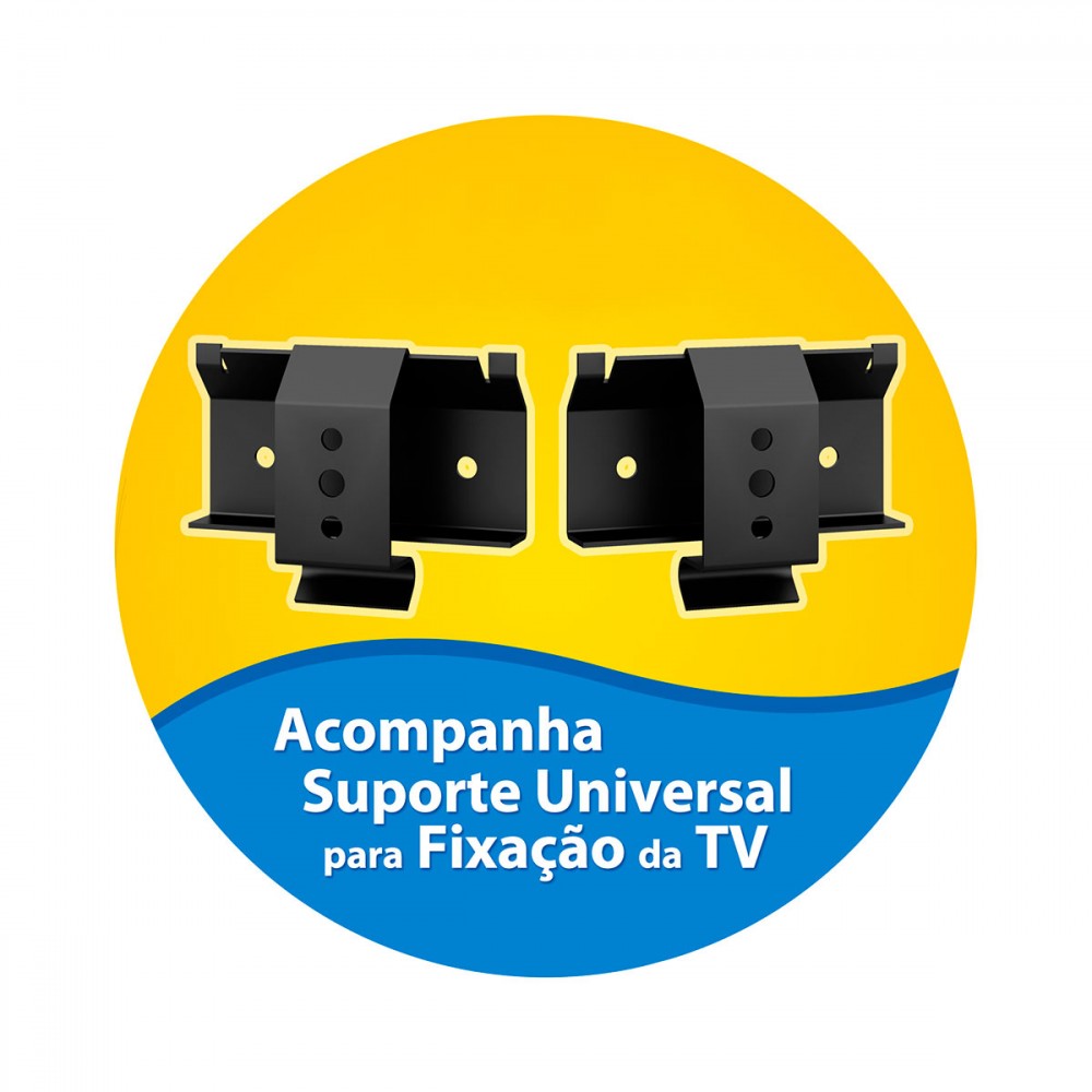 Painel para TV Até 75 Polegadas Alaska 2 Portas Pinho Ripado/Preto - Panorama Móveis