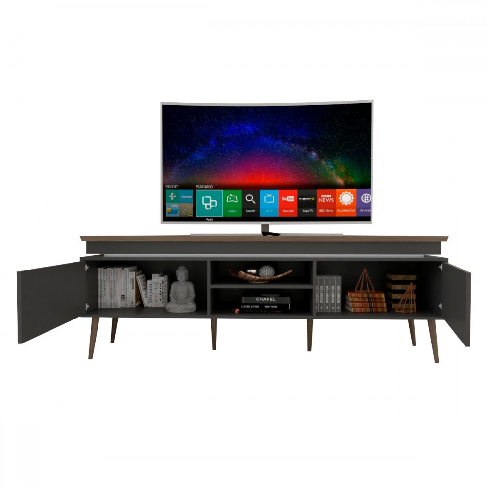 Rack para TV Até 75 Polegadas Lumen 2 Portas com Led Carvalho/Grafite ...