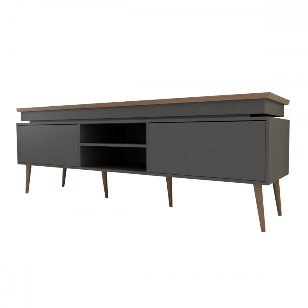 Rack para TV Até 75 Polegadas Lumen 2 Portas com Led Carvalho/Grafite - Panorama Móveis