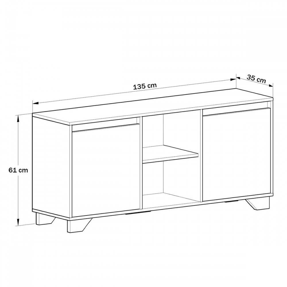 Rack com Painel para TV Até 40 Polegadas Benevello 2 Portas Siena/Branco - Quiditá Móveis