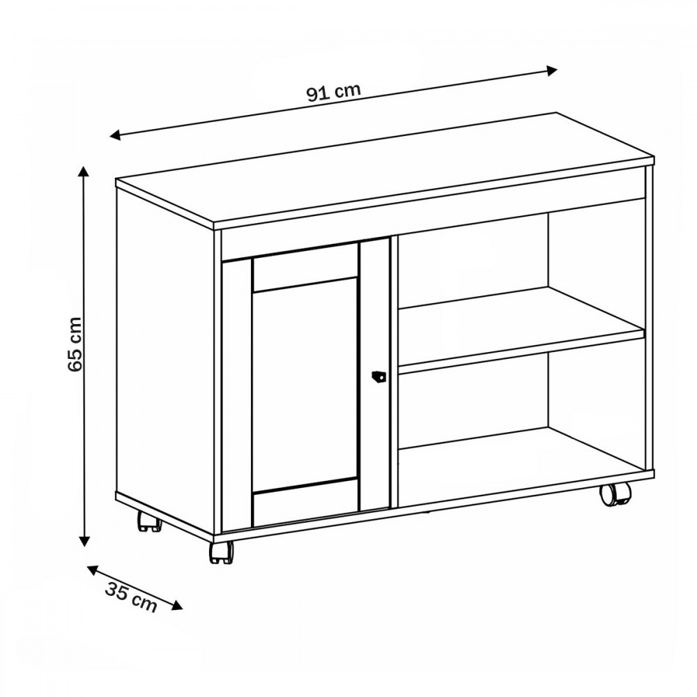 Rack para TV Até 42 Polegadas Rio 1 Porta Cinamomo/Off White - Pnr Móveis