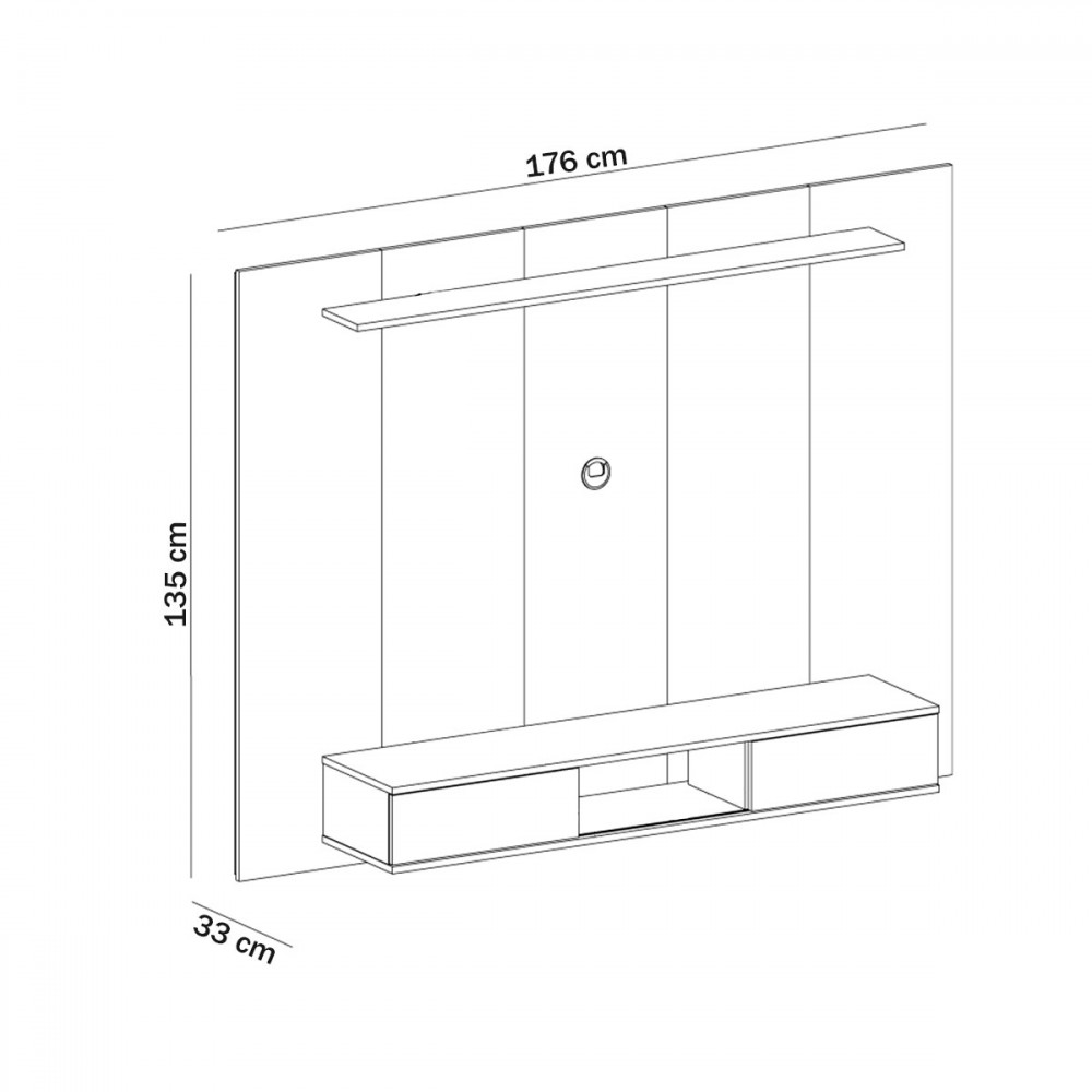 Painel para TV Até 75 Polegadas Nevada 2 Portas Carvalho/Off White ...