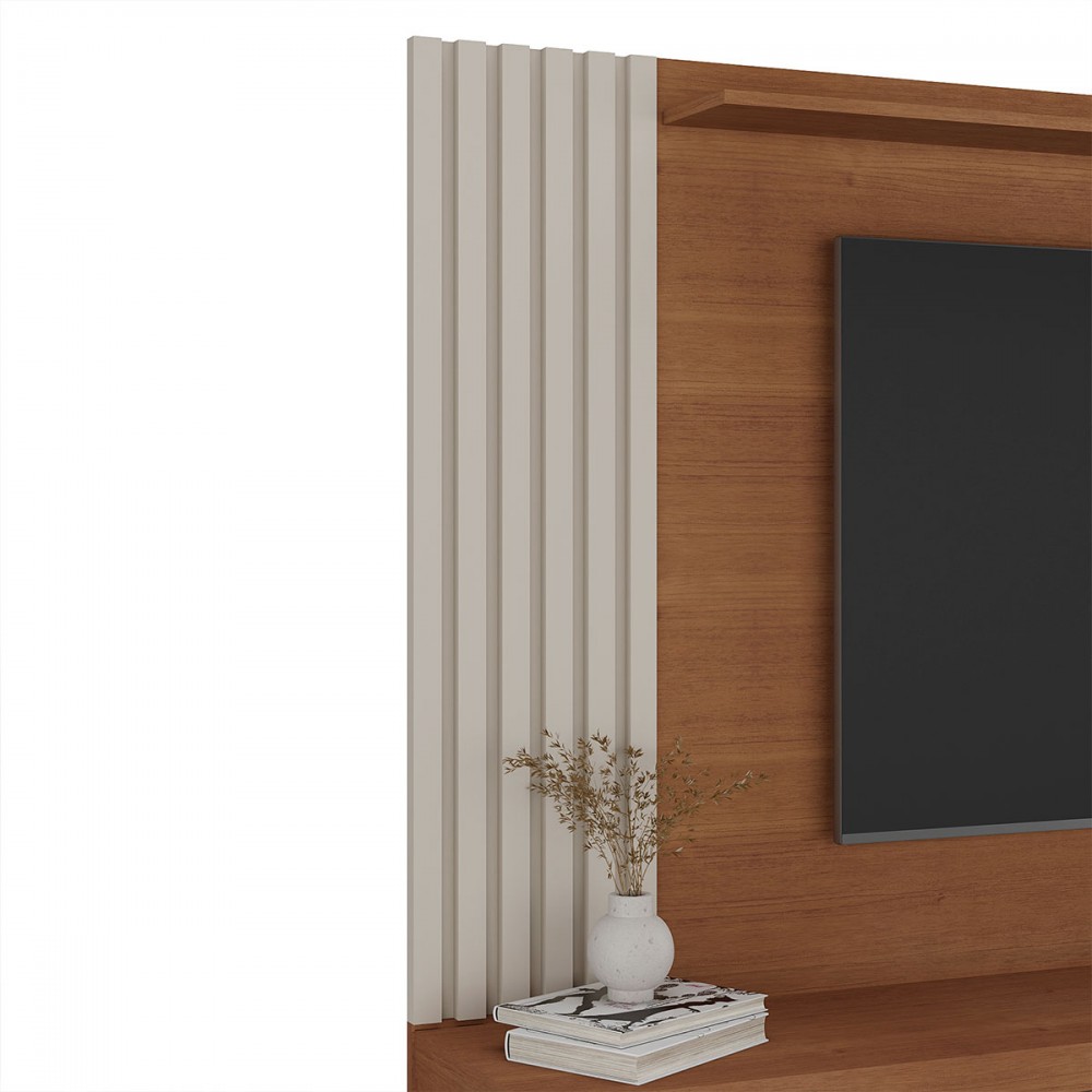 Painel para TV Até 75 Polegadas Luxo 3 Gavetas Cinamomo/Off White - Pnr ...
