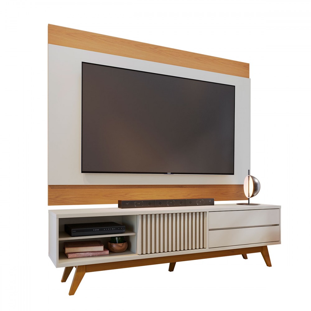 Rack com Painel para TV Até 75 Polegadas Veneza 1 Porta 2 Gavetas Off ...