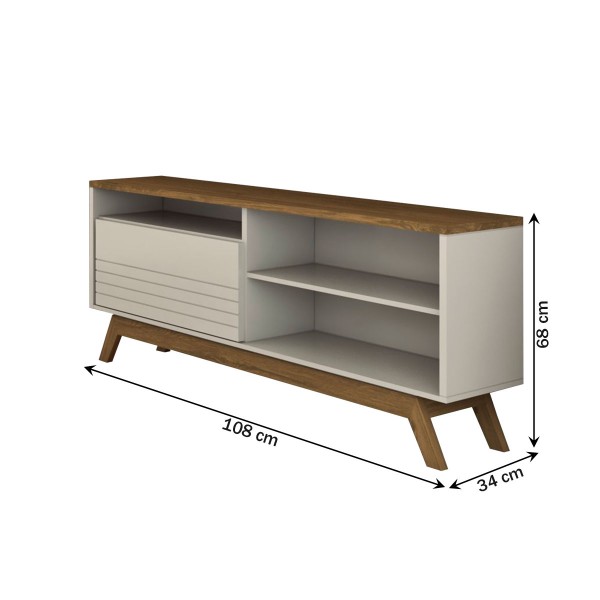 Rack para TV Até 42 Polegadas River 1 Porta 1 Prateleira Off White ...