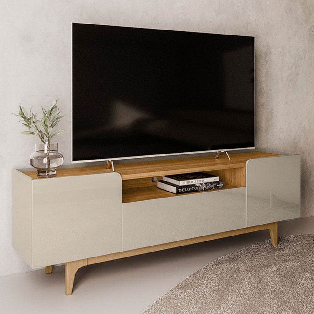 Rack para TV Até 75 Polegadas Orlando Tauari/Off White - Linea Brasil