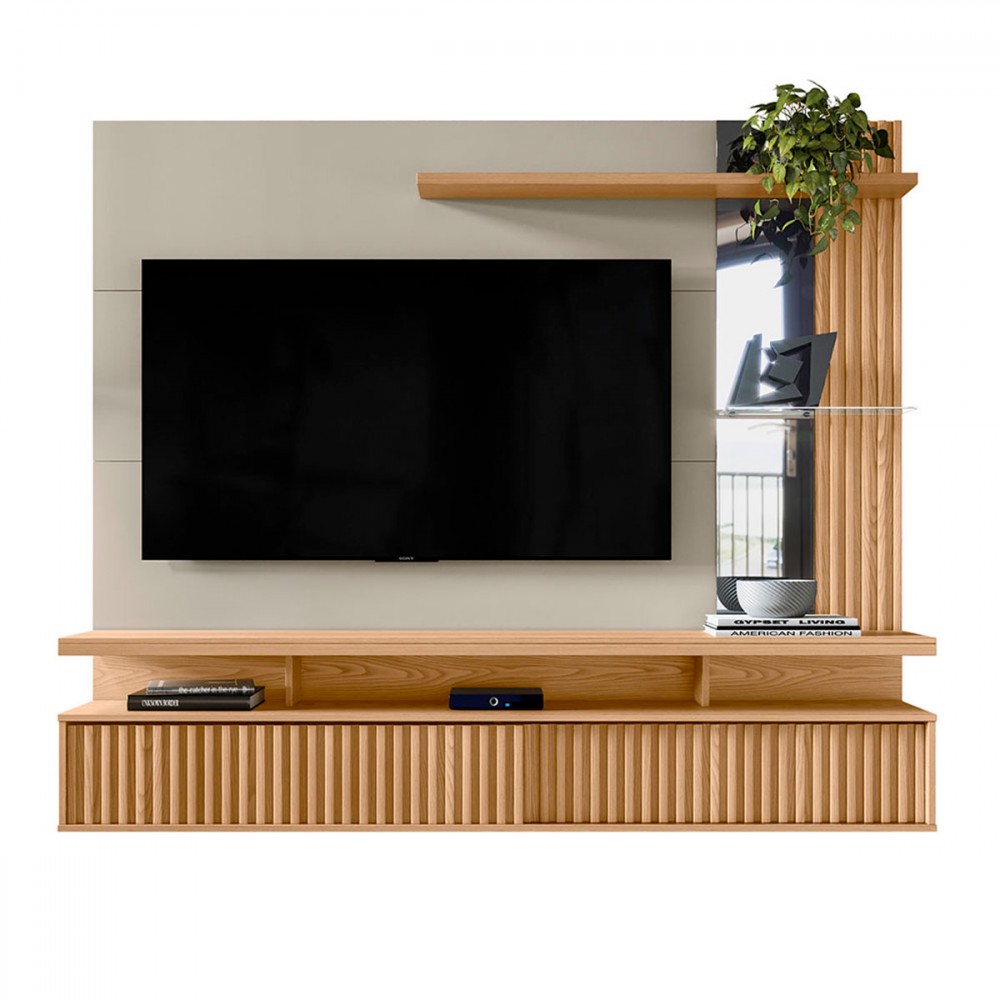 Painel para TV Até 60 Polegadas Maragogi 2 Portas Carvalho/Off White ...