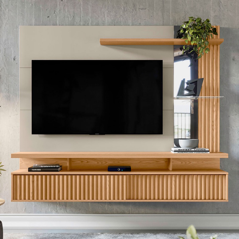 Painel para TV Até 60 Polegadas Maragogi 2 Portas Carvalho/Off White ...