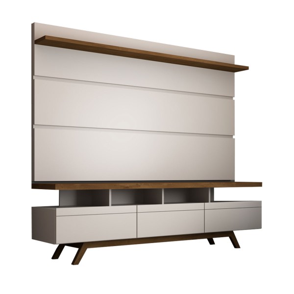 Rack com Painel para TV Até 72 Polegadas Armênia 3 Gavetas Off White ...
