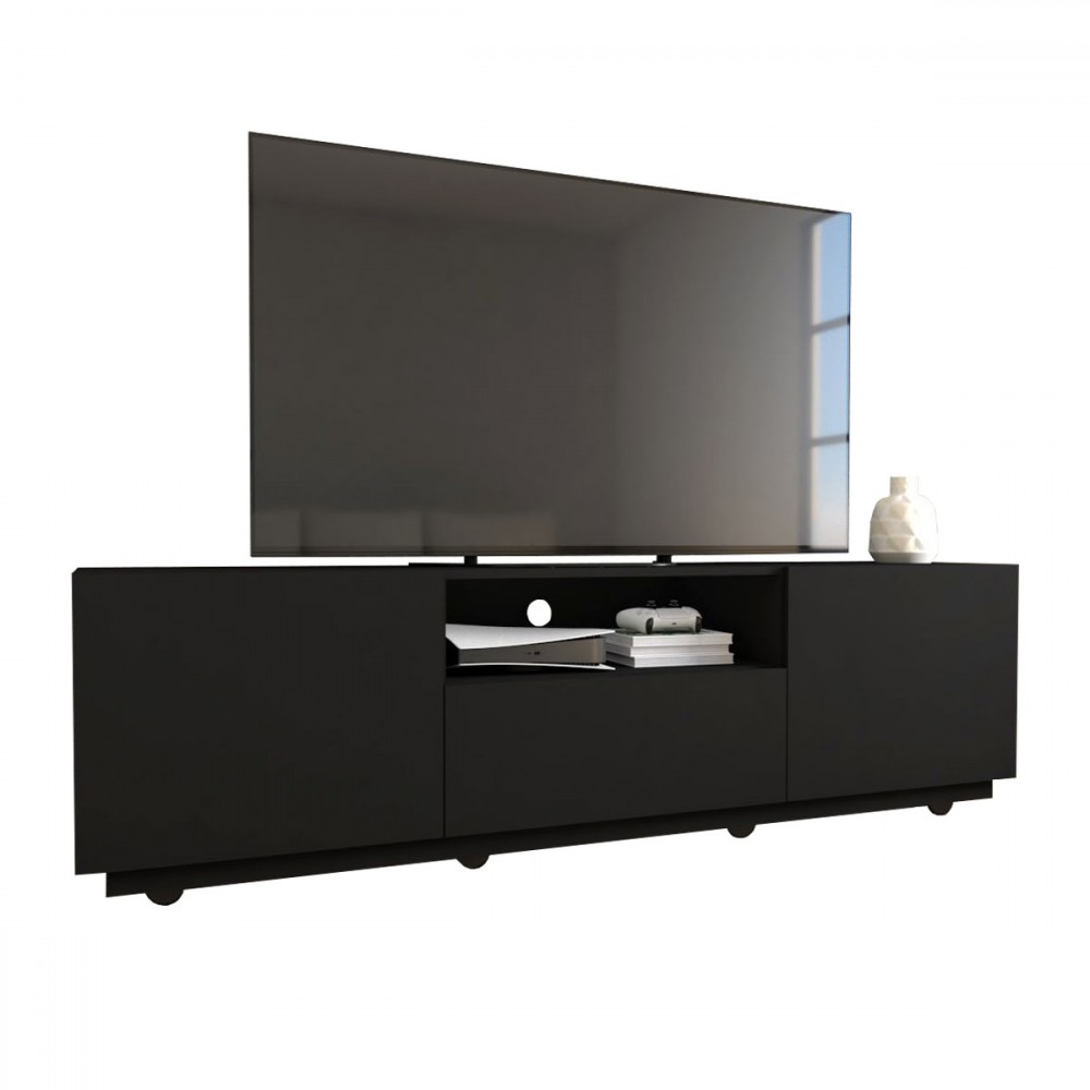 Rack para TV Até 65 Polegadas Louvre 2 Portas 1 Gaveta Preto - Panorama ...