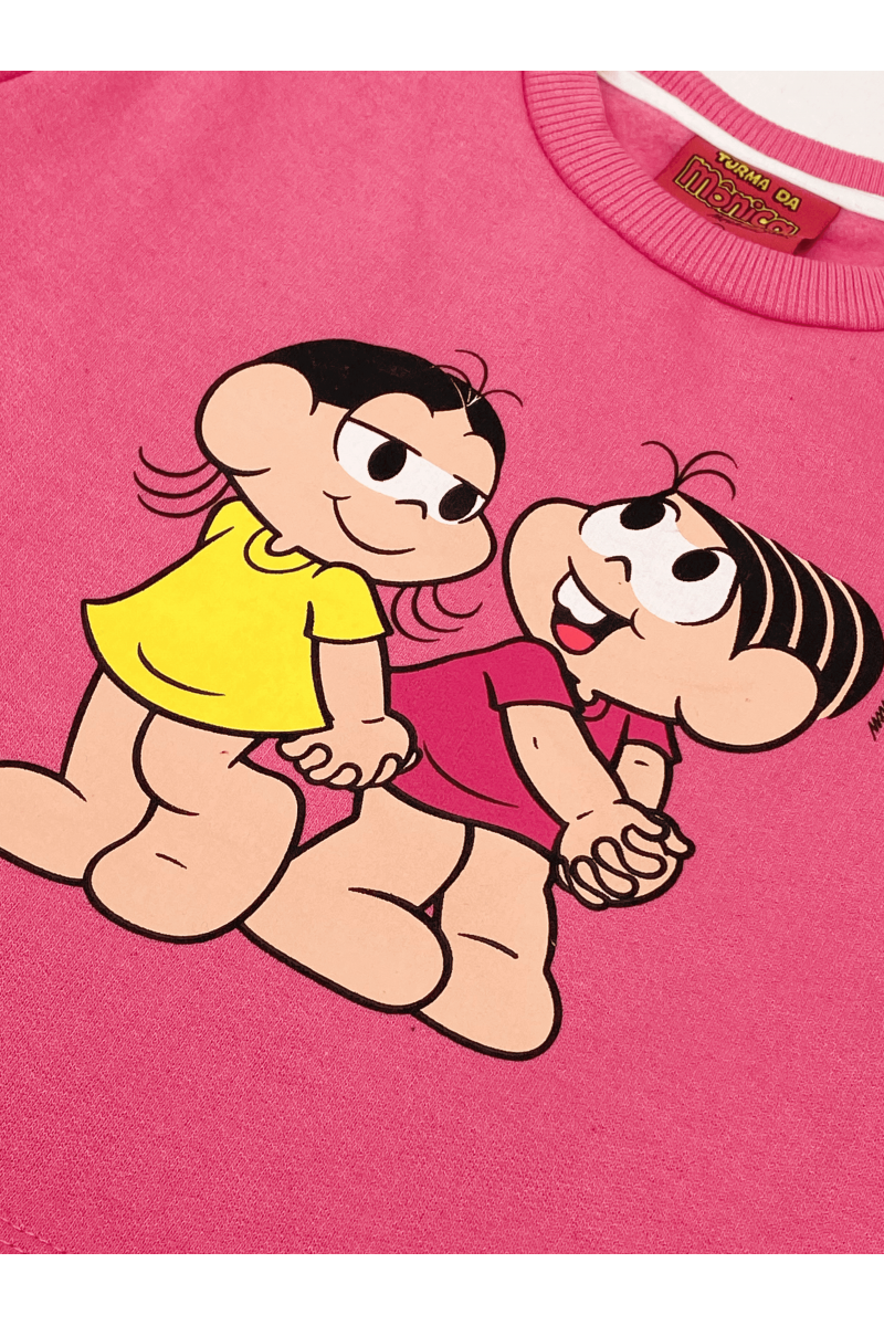 Conjunto Feminino Infantil Besties - Turma da Mônica Rosa
