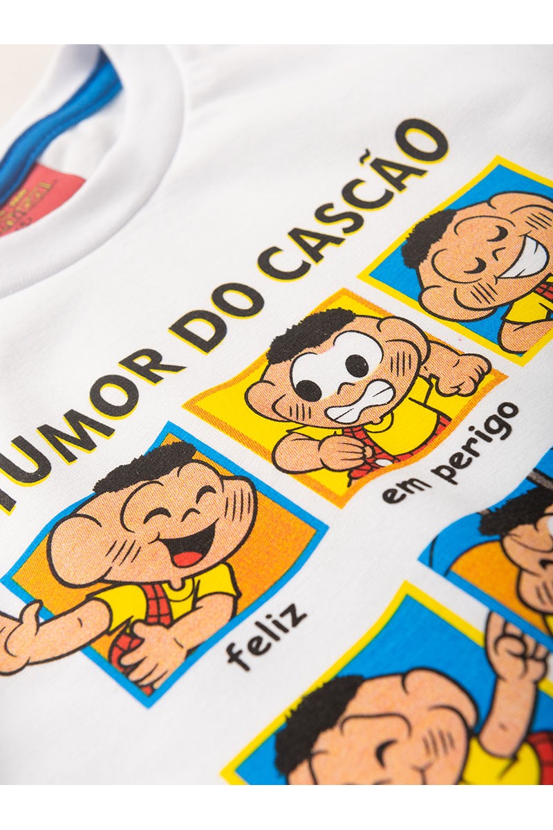Conjunto Masculino Infantil Humor do Cascão - Turma da Mônica Branco