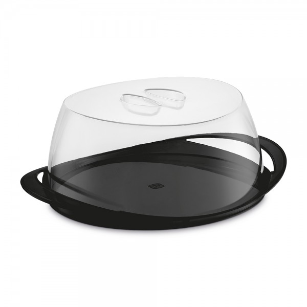 Porta Bolo Gold Psf de Plástico Preto Fechado - Ps