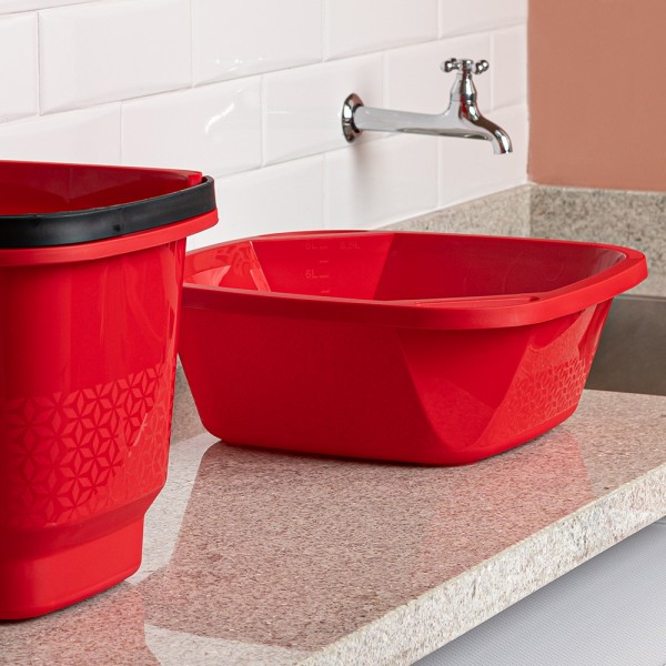 Bacias de Plástico Slim Vermelho